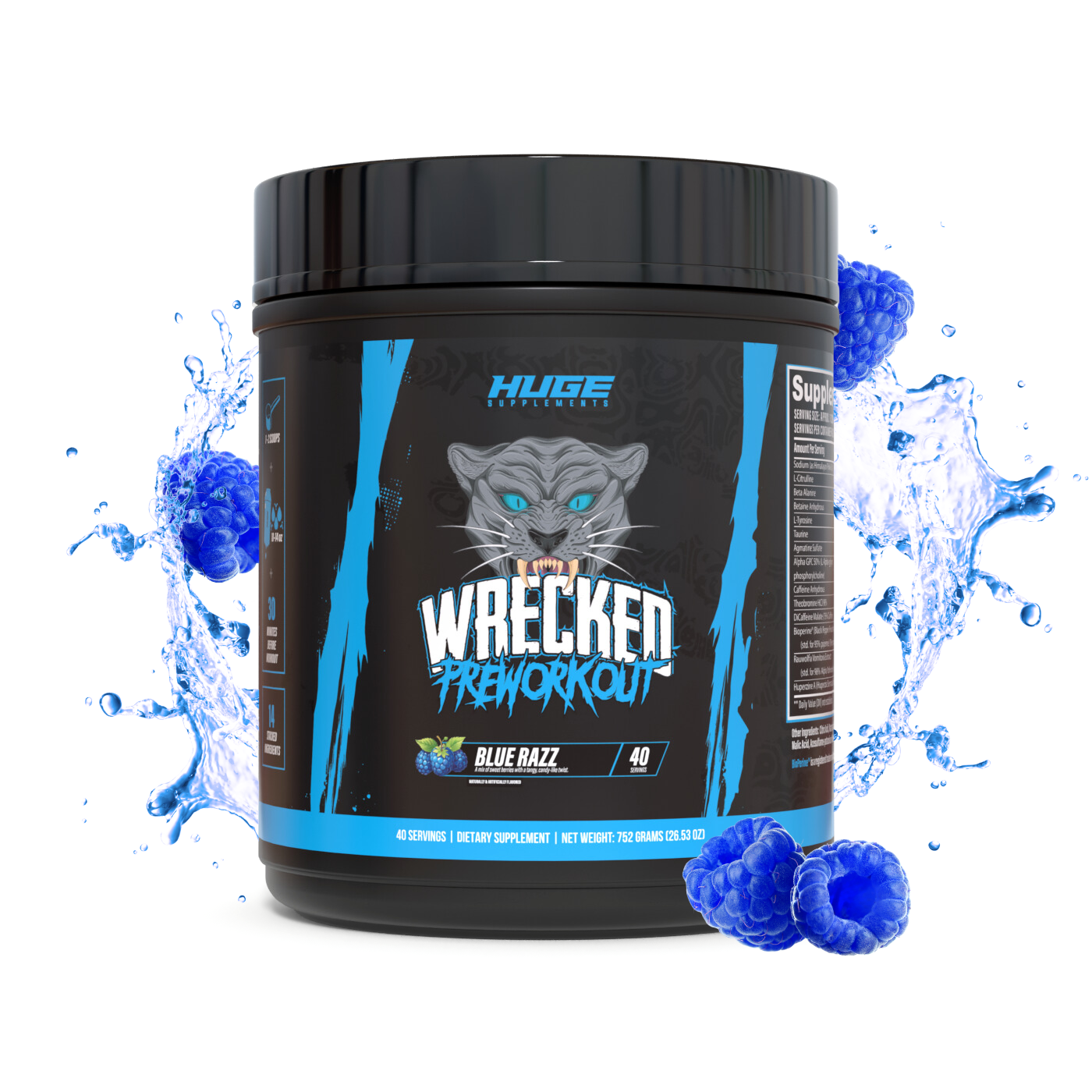 Wrecked - The Strongest Pre-Workout Supplement (40 servings)