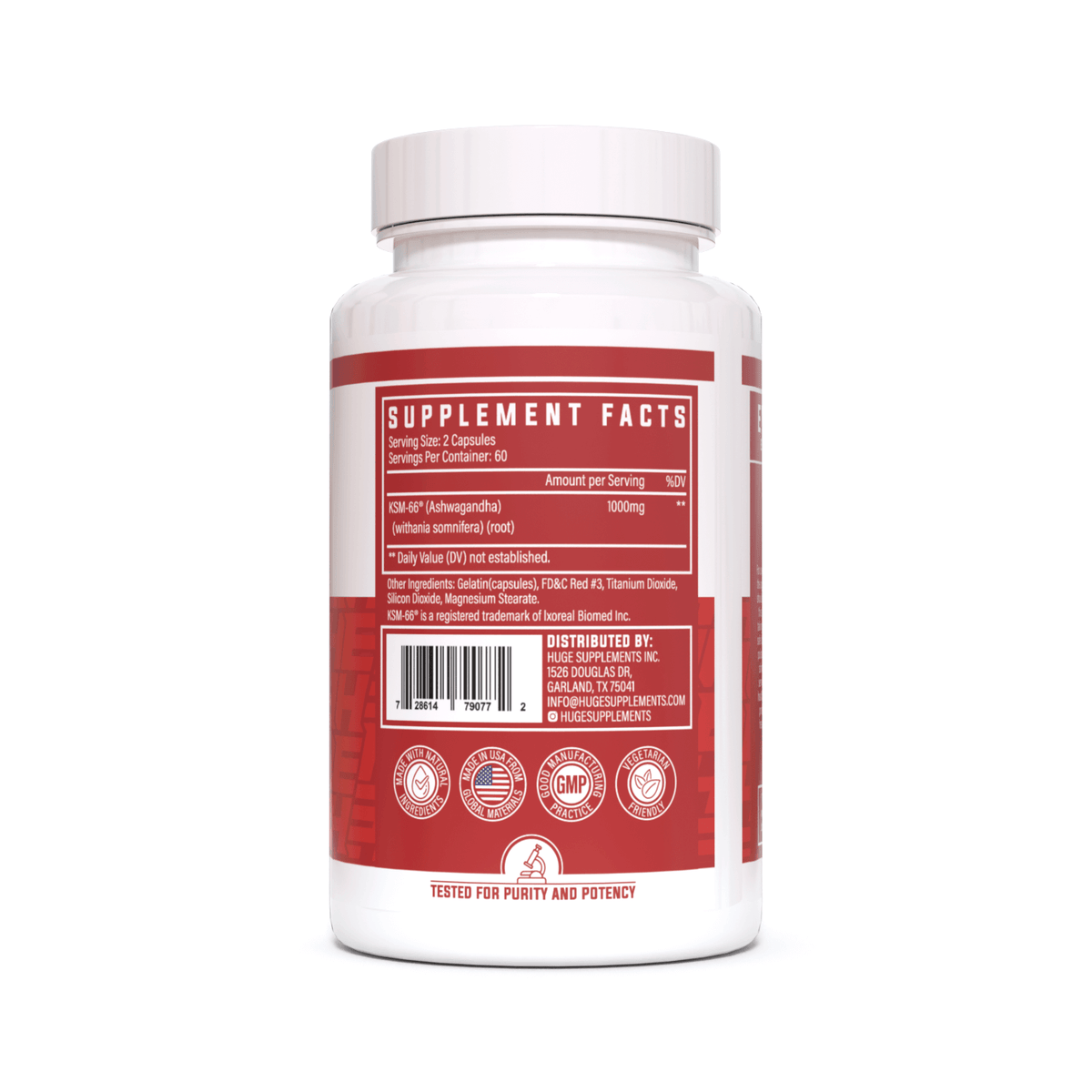 KSM-66 Ashwagandha Supplement - 1000mg Per Serving (60 Servings ...